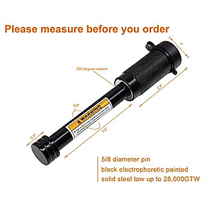 Hitch Lock, A-COMB Heavy Duty Trailer Hitch Pin Lock, 5/8" Dia and 3-1/2" Long Trailer Receiver Towing Hitch Locking Pin, for Bike Racks Truck Boat, for Class III IV 2", 2-1/2" and 3" Receiver, Black