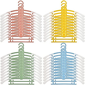 Tebery 40 Pack Ultra-Thin Plastic Kids Baby Hangers Non-Slip and Extendable, 11" - 14.5" Adjustable Children Coat Hangers Laundry Infant Hangers for Laundry and Closet - Assorted Color