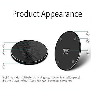 Wireless Charger PAD+External Receiver U01 for Samsung Galaxy A12 A22 A32 A42 A52 A72 4G 5G Black