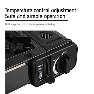 Portable Butane Stove | Single Burner Gas Stove | Camping & Backpacking Essential | Emergency Stove | High Performance | Double Wind Guard Burner (Black)