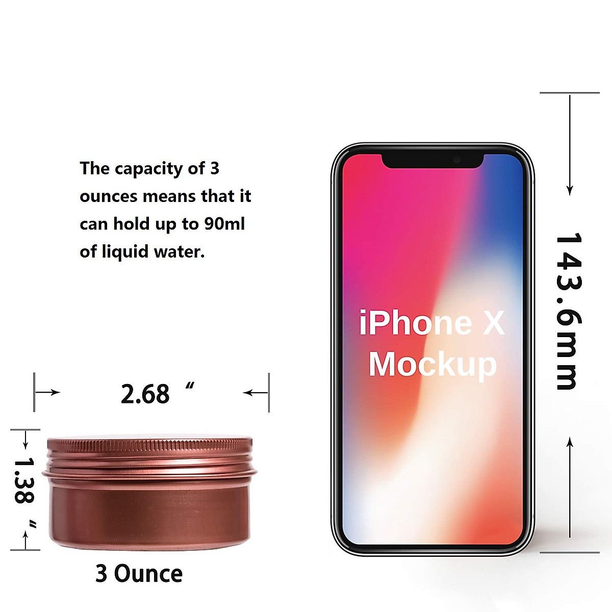 LIYAR 3 Ounce Tins Cans 3 Oz. Tins Containers Round Tins Metal with Lids Aluminum Metal Containers Metal Tins Jars for Balm,Candy,Salve,Candles,Pack of 20(Rosy Brown)