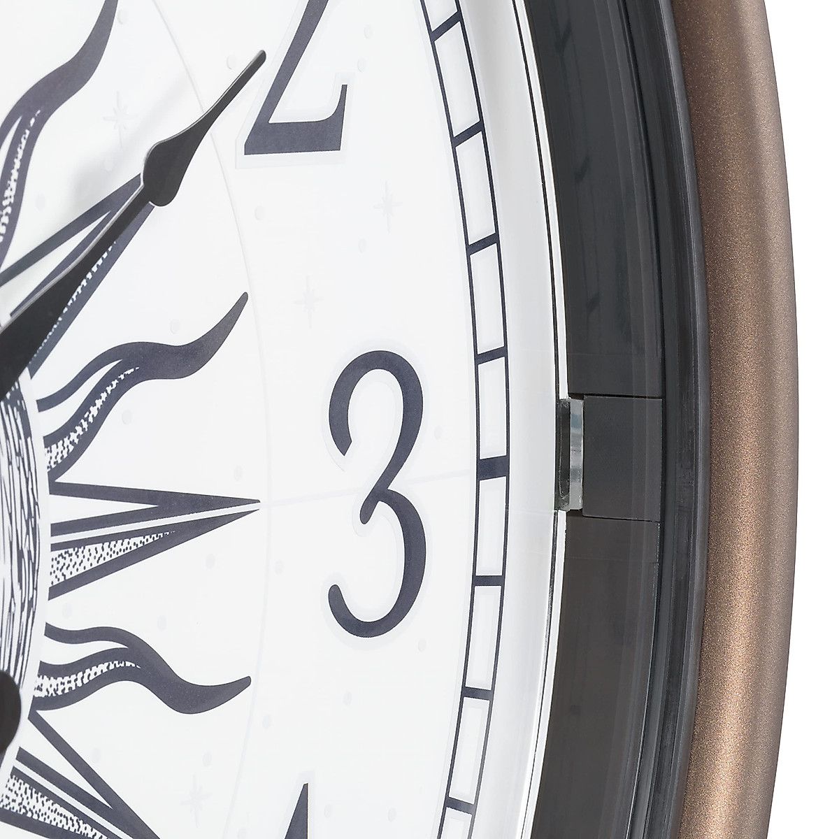 La Crosse Clock 435-3256B-SM-INT 21" Indoor/Outdoor Quartz Clock with Lighted Sun & Moon Dial