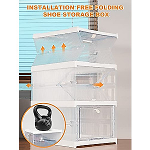 GOJUSO Folding Storage Organizer Box for Hats Baseball Caps Organizer 3-Tier Shoe Rack Hat Rack