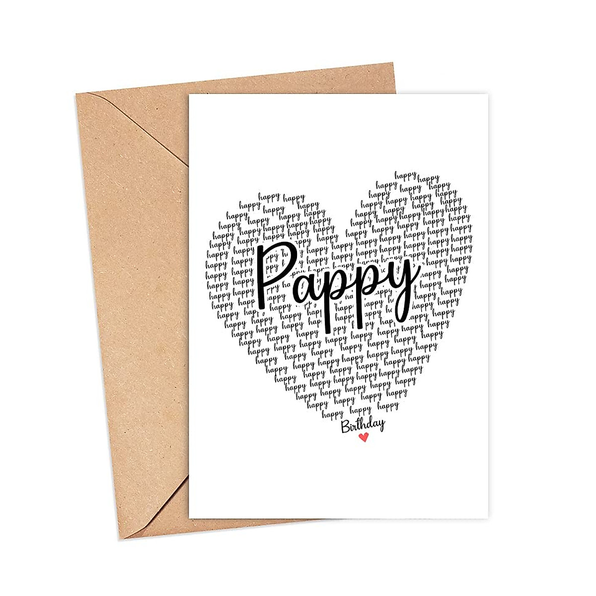 GavinsDesigns Happy Birthday Pappy Card - Cute Happy Birthday - Birthday Greeting Card - Sweet Birthday Card For Pappy - Anniversary-Thank You Card - Heart Happy Birthday Mom - I Love You Pappy Card