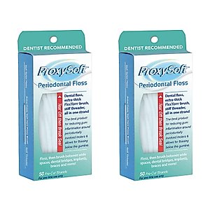 ProxySoft Periodontal Floss, 2 Packs - Dental Floss Threader, Braces Floss and Thick ProxyBrush for Daily Care of Periodontal Disease and Gum Health - Orthodontic Flossers for Braces and Teeth