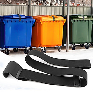 Trash Bin Can Lid Lock for Animals, Bear Proof Trash Can Lid Lock, Semi-Automatic Adjustable Trash Can Bands Universal Garbage Can Lid Lock for Outdoor Squirrels Dogs Bears Raccoon