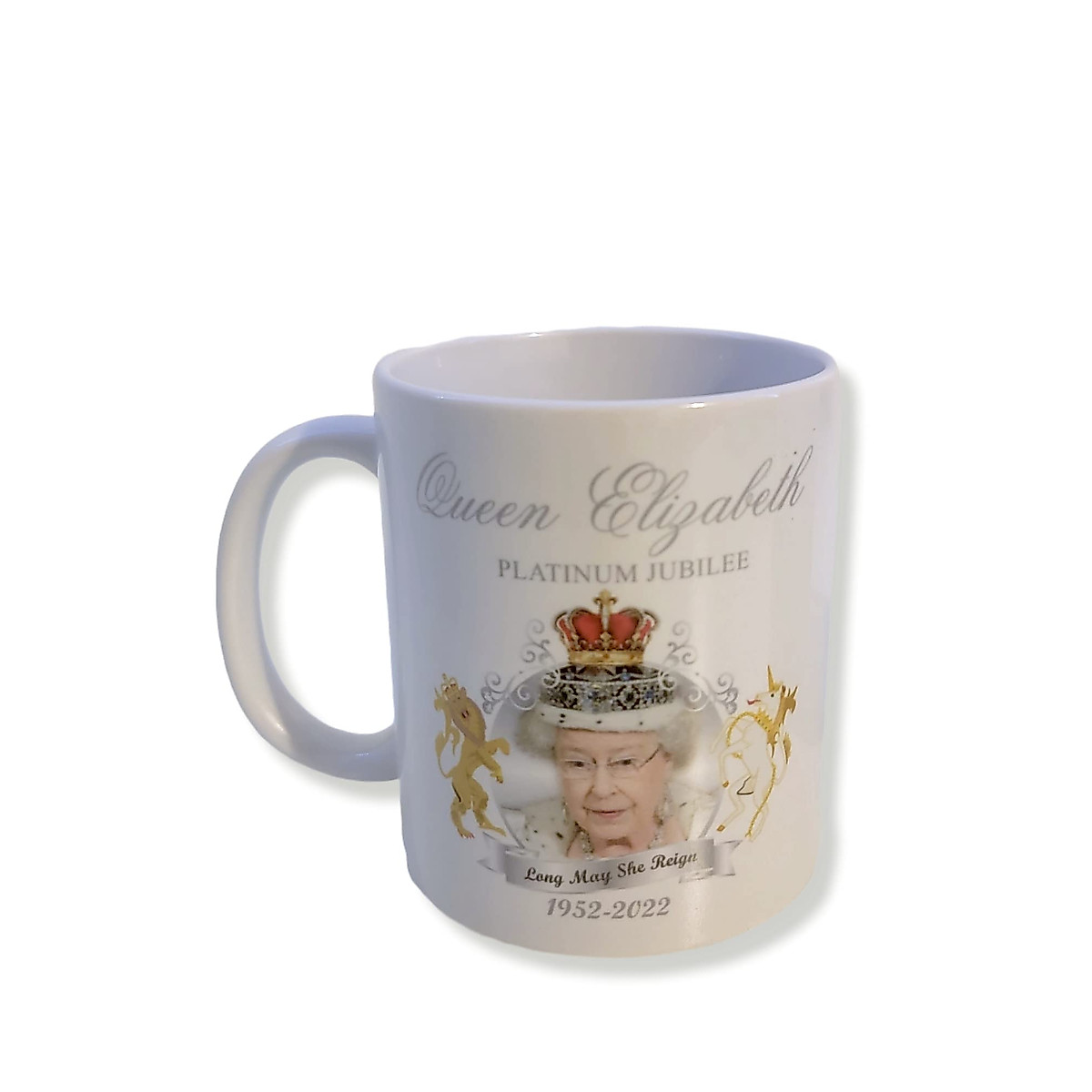 Queen Elizabeth Platinum Jubilee Mug ONLY AUTHENTIC IF SHIPPED FROM NEW YORK OR PRIME Collectible Memoribilia - Limited Edition - Royal Jubilee - Platinum Jubilee Coffee Mug Cup BRITISH DESIGNER