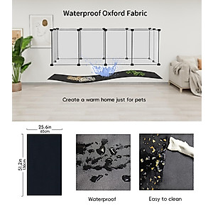 FunHola Small Animal Playpen, Guinea Pig Cages with Waterproof Mat, 12 Panels Pet Playpen for Hamsters, Hedgehog, Indoor Outdoor Plastic Fence, 48.5 x 24.8 x 16.1 inches