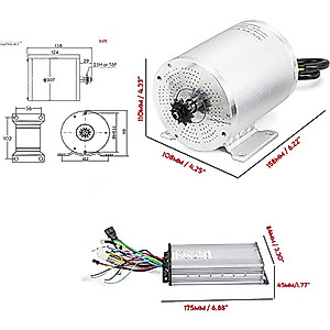 36V Electric Brushless DC Motor Kits 1000W BLDC Mid Motor 3100RPM 27.7A with 30A Speed Controller Handlebar Twist Grip Throttle Go Kart Motor Kit