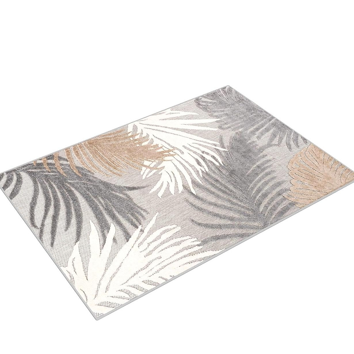 Rugshop Lucca Contemporary Floral Indoor/Outdoor Area Rug 7'10" x 10' Gray