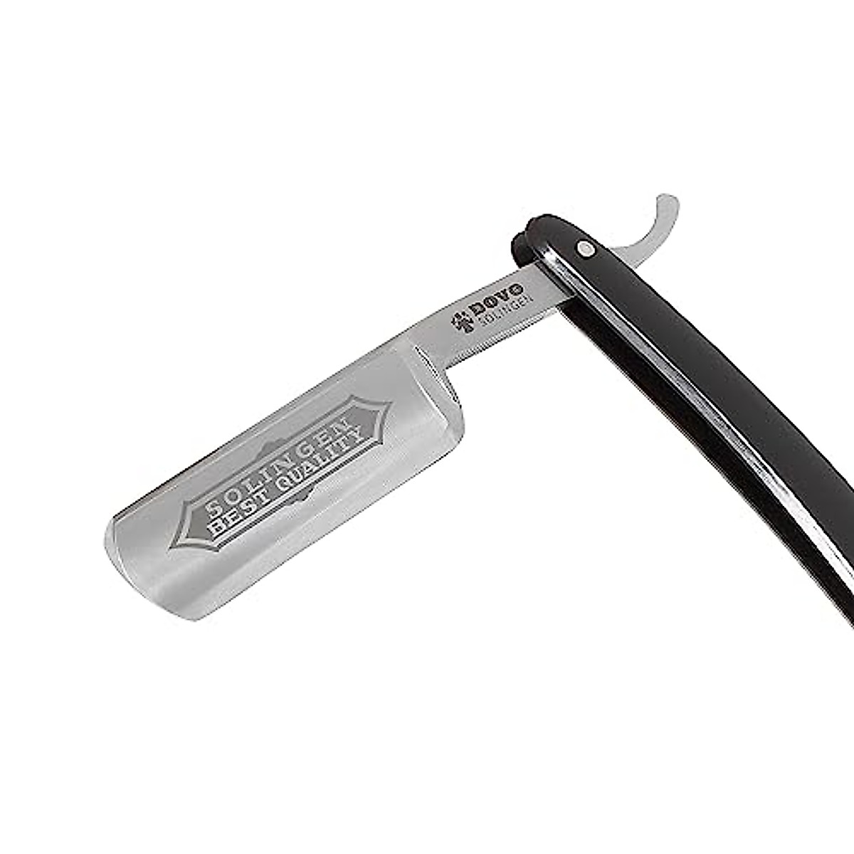 DOVO Straight Razor with Cellidur Black Handle Carbon Steel Blade