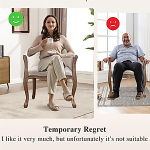 Bonzy Home French Accent Chair for Living Room Bedroom, French Country Chair with Memory Foam and Carved Legs, Stylish Comfy Living Room Chair, Vintage Upholstered Chair for Home Office, Beige