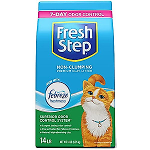 Fresh Step Non-Clumping Premium Cat Litter with Febreze Freshness, Scented, Multi, 224 Ounce (Package May Vary)