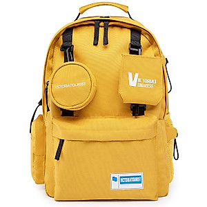 Laptop Backpack Women Men, College Bookbag Water Resistant Travel Backpacks Stylish School Student Bag Gift Casual Hiking Daypack with Anti Theft Pocket Fits 14-15 Inch Computer, Yellow