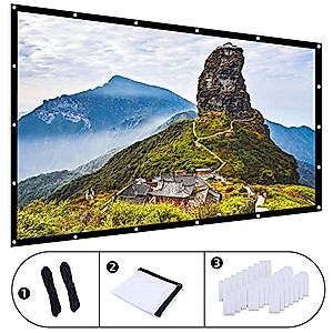Hangable Projector Screen Movie Screen with Hooks, Ropes, Portable Office Indoor & Outdoor Video Projection Screen,Leinwand Beamer Projektionsleinwand Écran de Projection - 120 in