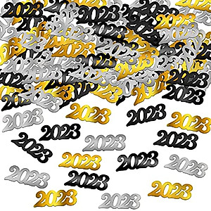 KatchOn, Graduation Decorations Class of 2023 Confetti - 1.8 Ounce, 2023 Confetti for Table | 2023 Confetti for Graduation Party Decorations 2023 Black and Gold | 2023 Table Confetti, Prom Decorations