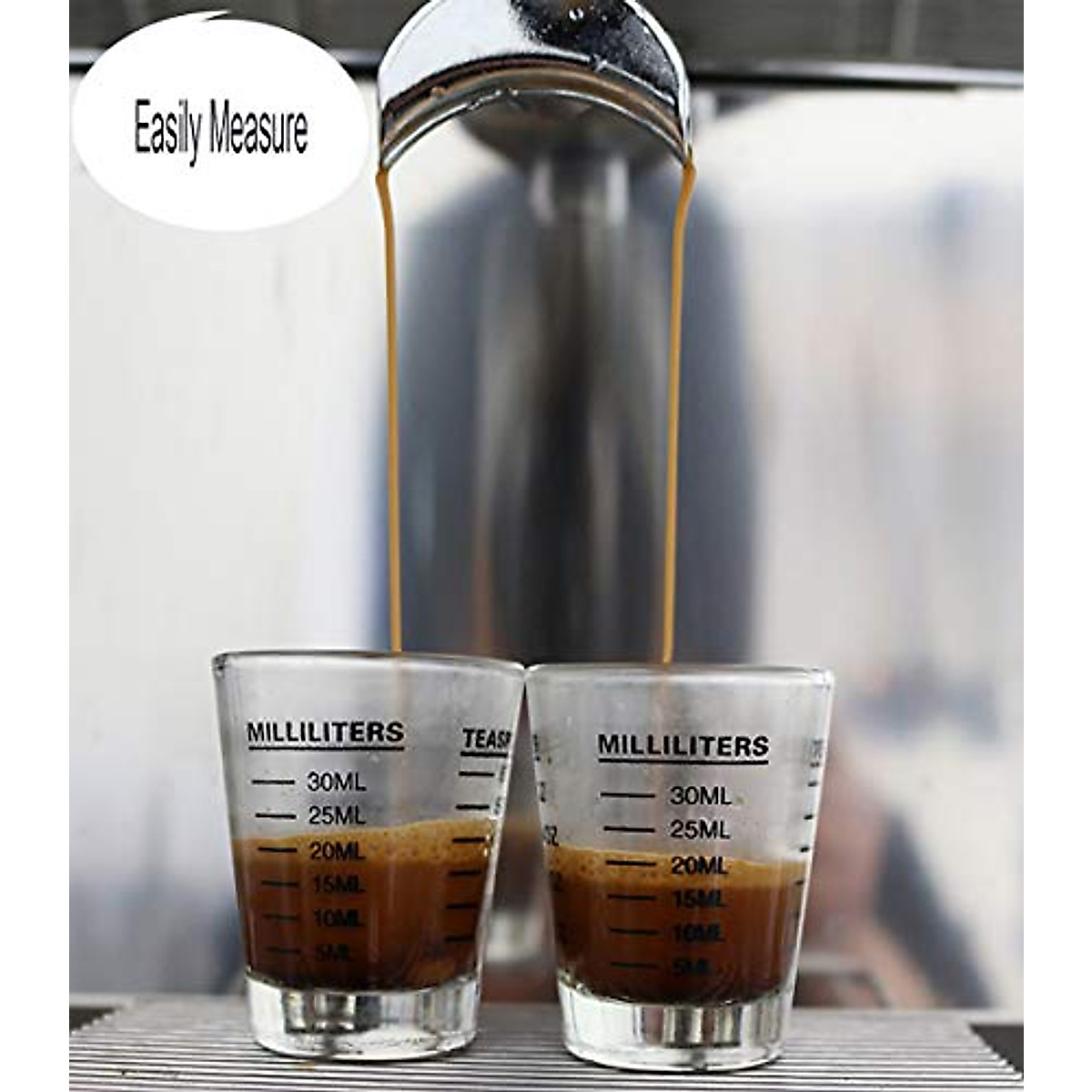 Shot Glasses Measuring cup Espresso Shot Glass Liquid Heavy Glass Wine Glass 26-Incremental Measurement 1oz, 6 Tsp, 2 Tbs, 30ml By BCnmviku (2 pack-Black + 2 pack-Red)