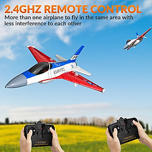 VOLANTEXRC RC Plane F-16 Fighting Falcon - 2.4Ghz 2CH Remote Control Airplane Jet Fighter Ready to Fly with Cool Lights, for Beginners, Boys and Girls (762-4)