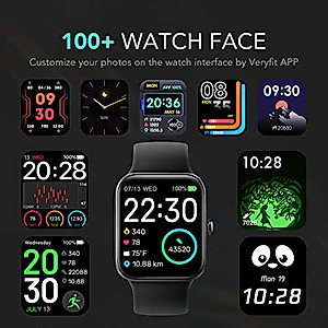 SKG Smart Watch, Fitness Tracker with 5ATM Swimming Waterproof, Health Monitor for Heart Rate, Blood Oxygen, Sleep, 1.7'' Touch Screen Bluetooth Smartwatch Fitness Watch for Android-iPhone iOS, V7