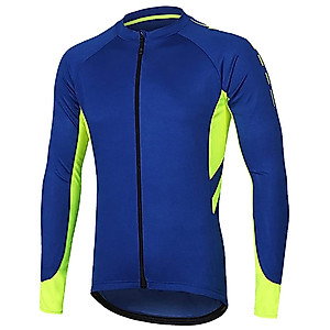 Meufam Men's Cycling Jacket Windproof Water Resistant Thermal Windbreaker Thermal Jacket Warm Shell Running Jacket (Blue,X-Large,Male,Adult,US,Alpha,X-Large,Regular,Regular)