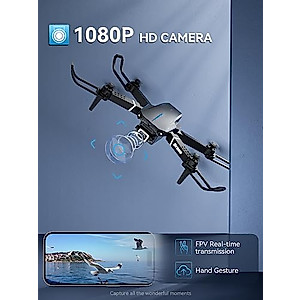 Drones with Camera for Adults Beginners Kids, Foldable Drone with 1080P HD Camera, RC Quadcopter - FPV Live Video, Altitude Hold, Headless Mode, One Key Take Off/Landing, APP Control