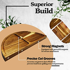 Charcuterie Board Set: 3-in-1 Magnetic Acacia Wood Cheese Board Ensemble - Unique for Mom - House Warming Gifts New Home, Wedding Gifts for Couple, Bridal Shower Gift (Board)