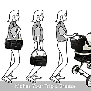 TOPDesign Universal Baby Stroller Organizer, Stroller Caddy with Heightened Insulated Cup Holders & Non-Slip Secure Hooks Accessories, Fits Most Strollers, Machine Washable (Black)
