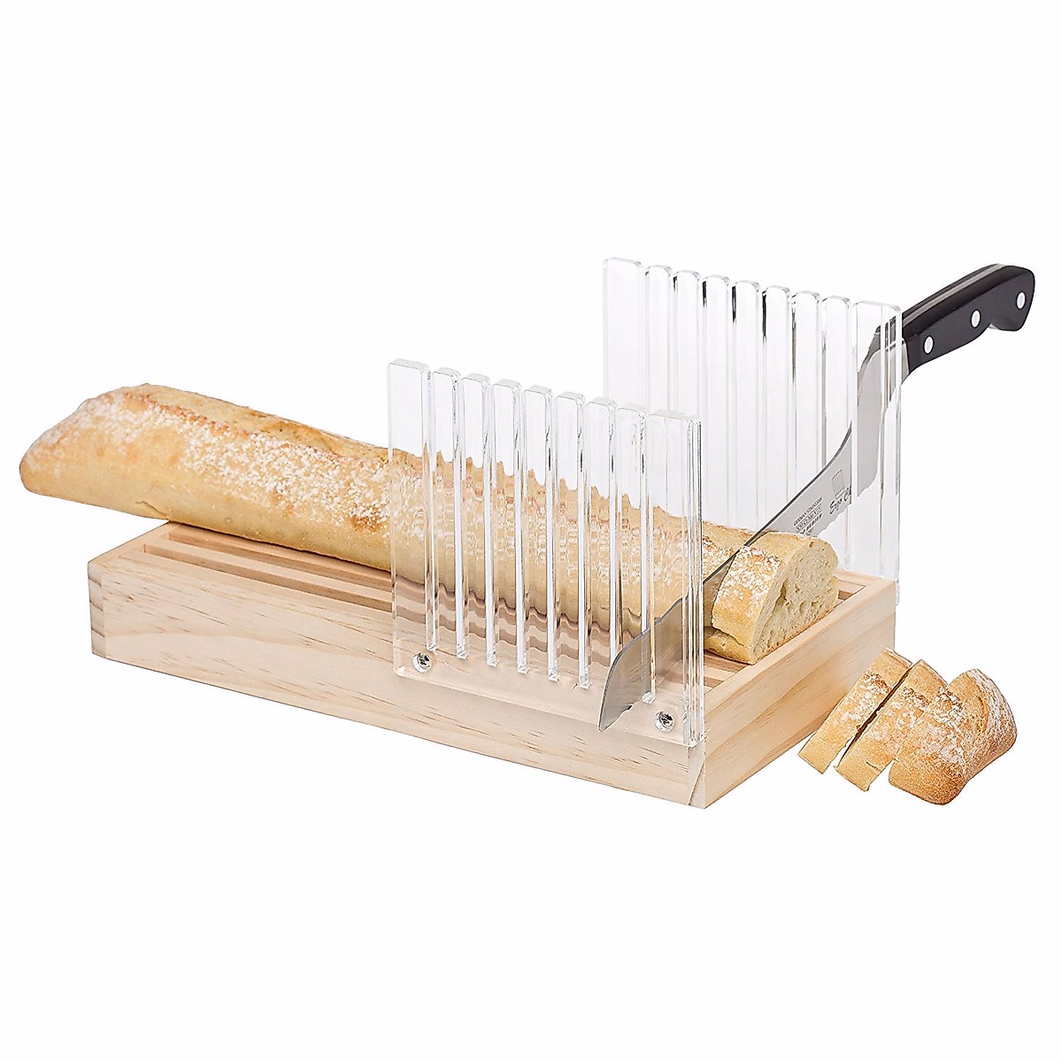 Mrs. Anderson's Baking Bread Cutter Slicing Guide with Crumb Catcher, 12.5-Inches x, Brown