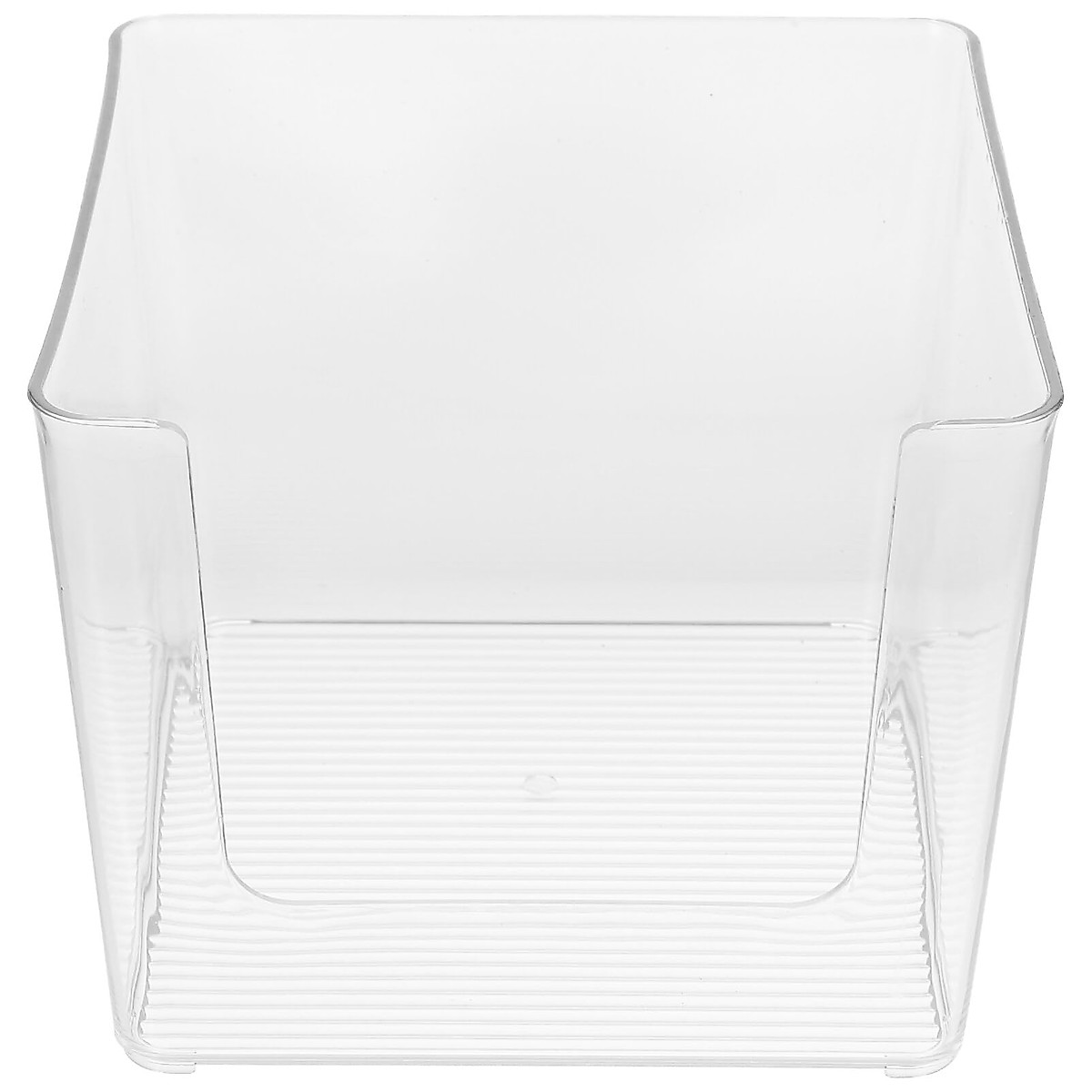 MAGICLULU Storage Bins Clear Book Storage Organizer Box DVD/CD Storage Box Clear DVD Holder Case Open Front Stackable Storage Container Shelf Organizer Bin for Video Games Books Home Office