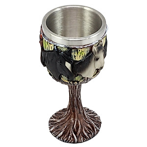 Ebros Gift Equine Beauty Wild Horses Wine Goblet 7oz Chalice Cup In Rustic Wood Bark Roots Design