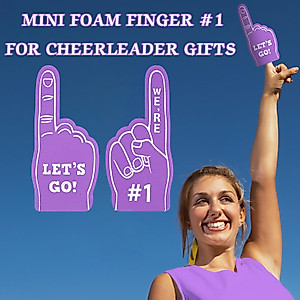 Sinmoe 24 Pcs Mini Foam Finger Sport Fan Foam Mini Finger, We're #1 Sports Themed Party Supplies for Baseball Basketball Soccer Events Team Gifts(Purple)