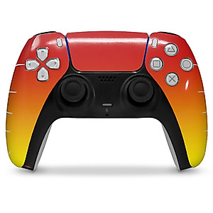 WraptorSkinz Skin Wrap compatible with Sony PS5 DualSense Controller Smooth Fades Yellow Red (CONTROLLER NOT INCLUDED)