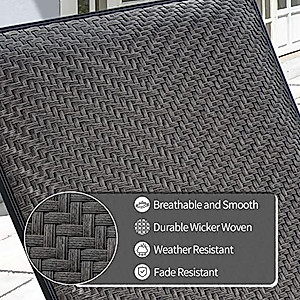 domi outdoor living Outdoor PE Wicker Chaise Lounge - Set of 2 Patio Reclining Chair Furniture Set Beach Pool Adjustable Backrest Recliners Padded with Quick Dry Foam