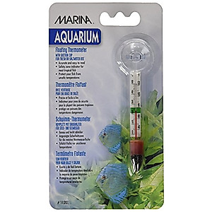 Marina Floating Thermometer for Betta Fish Tank with Suction Cup, Aquarium Thermometer, 11201A1