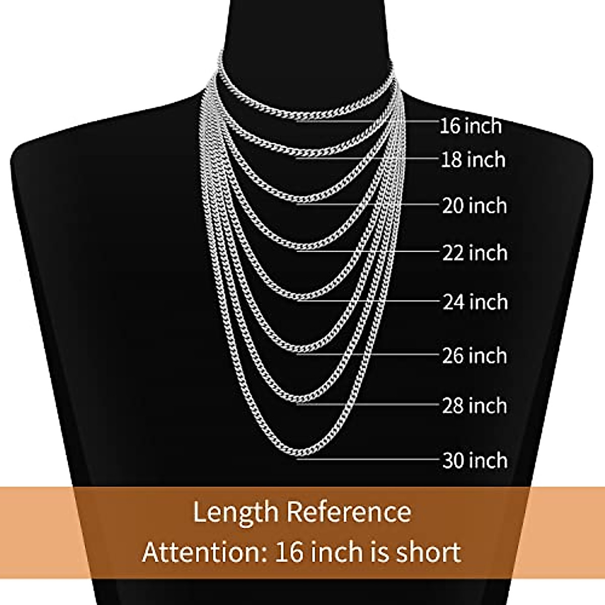 MHnicesoul Men Chunky Miami Cuban Chain Necklace, 4/6/8/10/14mm Width, 16/18/20/22/24/26/28/51inch Length, Gold Plated/Stainless Steel with Gift Box