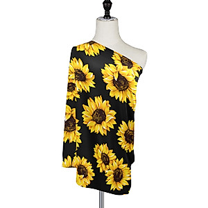 Nursing Cover Breastfeeding Scarf Sunflower- Baby Car Seat Covers, Stroller Cover, Carseat Canopy (n6)