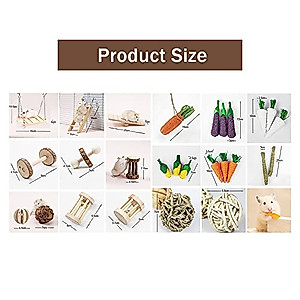 Bipily Hamster Chew Toys 12 Pack Natural Wooden Pet Toy Small Pets Teeth Care