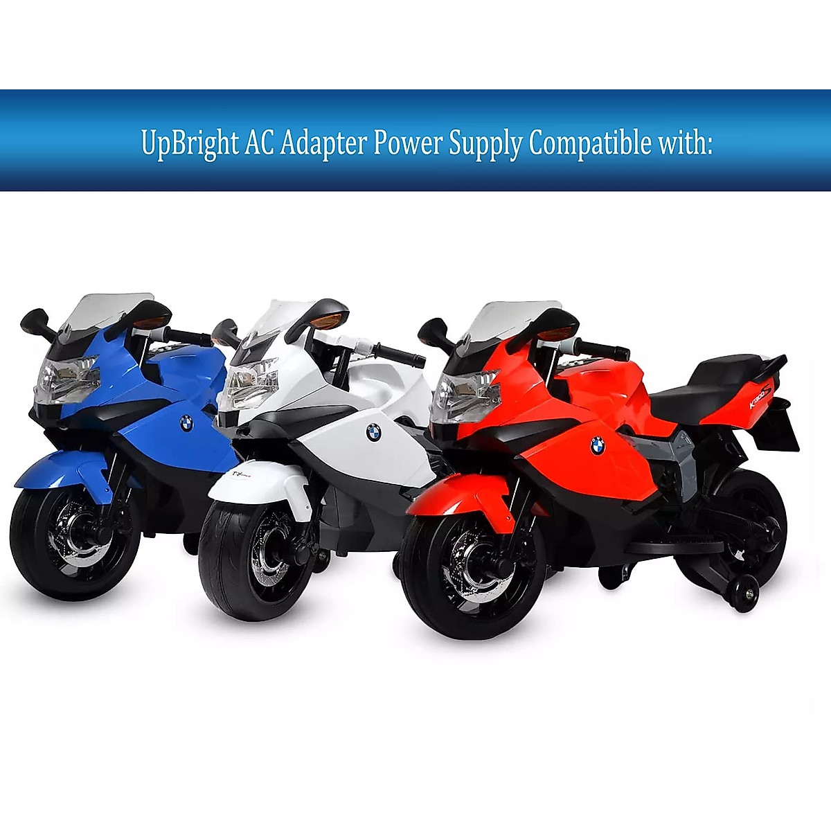 UpBright 12V AC/DC Adapter Compatible with TY5838USA BMW K1300S RED Blue White Motorcycle Electric Ride ON TY5838 RideON 12-Volt Rechargeable Battery 12VDC DC12V 12.0V Power Supply Cord Charger PSU