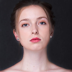 925 Sterling Silver Stud Earrings, 5mm Round Clear Cubic Zirconia Studs Earrings for Women Men