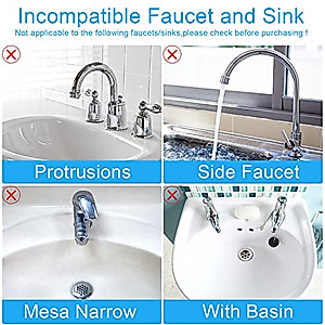 Silicone Kitchen Sink Splash Guard, VSTM Faucet Water Drip Catcher Mat, Sink Drain Pad Behind Faucet, CounterTop Protector Drying Mat Racks for Bathroom, Kitchen, Bar, RV and Farmhouse (Black)