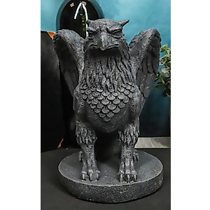 Ebros Gift Mythical Winged Griffon Griffin Eagle Lion Gargoyle Statue Faux Stone Resin Home Decor Figurine 6.75" Tall Gothic Sculptures Statues and Figurines Might and Magic Heroes and Royalty Symbol