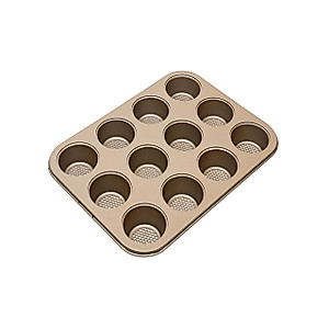 Kitchen Details Pro Series 12 Cup Cupcake Pan | Dimensions: 13.8" x 10.4" x 1.2" | 12 Cupcakes | Nonstick | Textured Diamond Base | Creates Even Heating | Durable | Bakeware | Easy to Clean