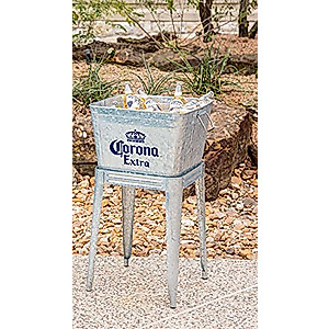 Leigh Country Corona MC 47940 Galvanized Steel 42 Qt. Extra Tub with Stand, Silver