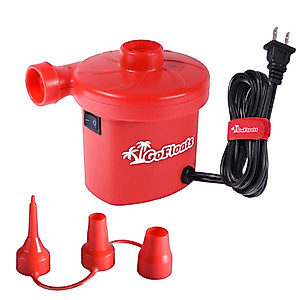 GoFloats Rapid Inflation Electric Air Pump (AC 110/120V) with Tote Bag and Raft Repair Kit