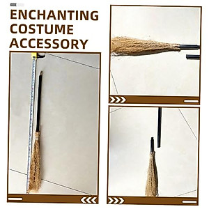 FOMIYES 2pcs Halloween Witch Broom Props Wood Witch Broom for Cosplay Masquerade Broom Toy Halloween Decorative Prop Vivid Cosplay Party Supply