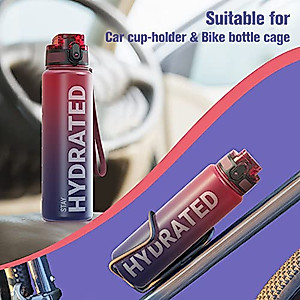 Sahara Sailor Water Bottles, 25oz Motivational Sports Water Bottle with Time Marker - Times to Drink - Tritan, BPA Free, Wide Mouth Leakproof, Fast Flow Technology with Clean Brush (1 Bottle)