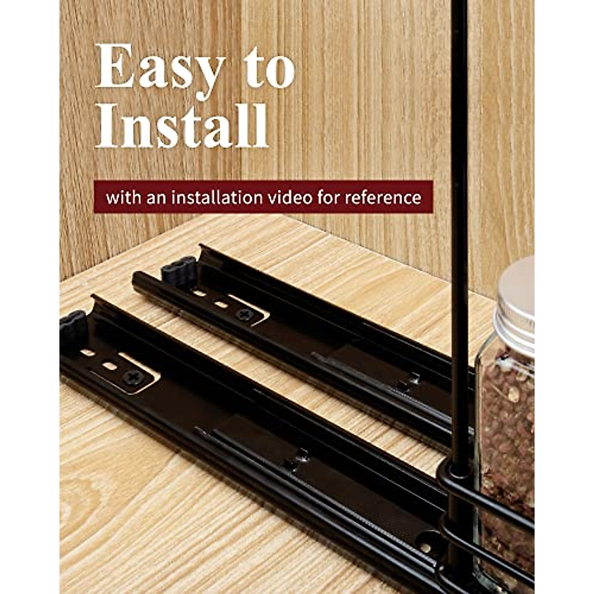 Sakugi Spice Rack Organizer for Cabinet - 2-Pack 2-Tier Pull Out Spice Rack for Kitchen Cabinet, Rustproof & Durable Spice Cabinet Organizer, Spice Organizer, 4.33''W x 10.23''D x 8.54''H