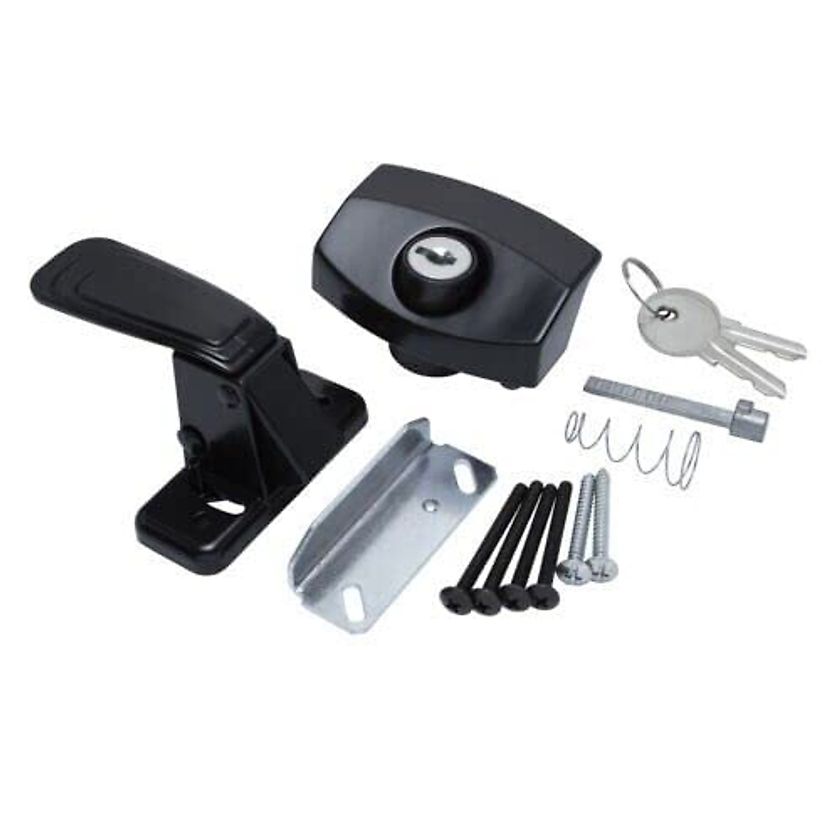Camper Locking Entry Door Handle. Black Lock Latch Pop Up RV Trailer New