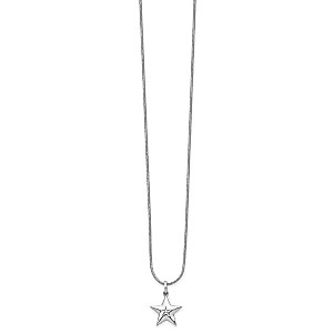 IceCarats 925 Sterling Silver 18 inch Diamond Star Chain Necklace
