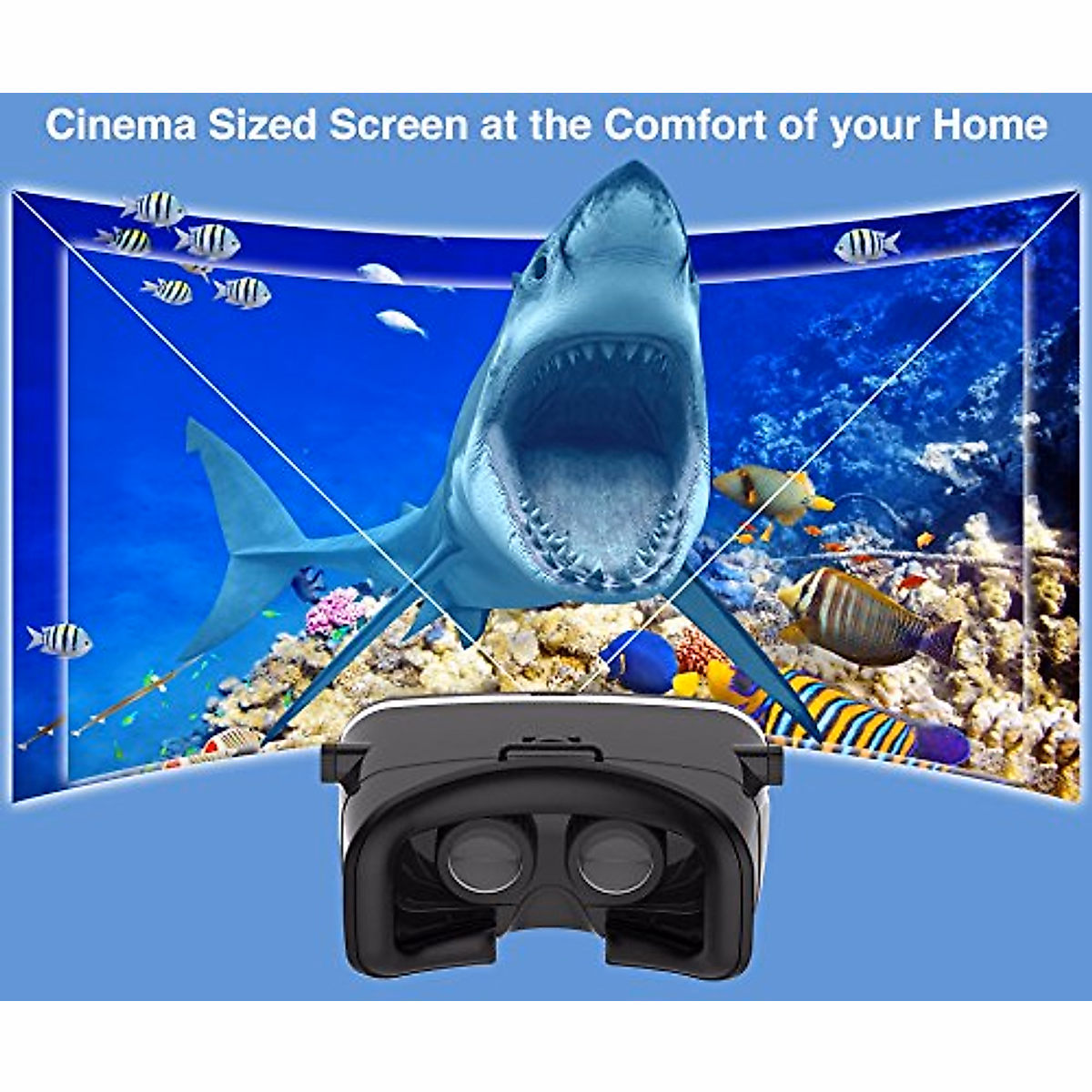 [Updated & Fixed] VR Headset Game System - High Definition Virtual Reality 3D Glasses for Kids and Adults - Optical Lens, Adjustable Strap - Compatible with iPhone and Android (3.5" to 6.5")